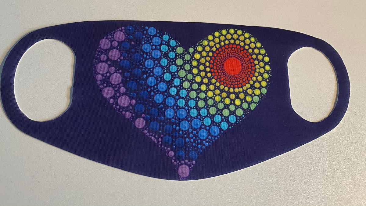 Love Heart Fabric face mask – Tanya Houston Art